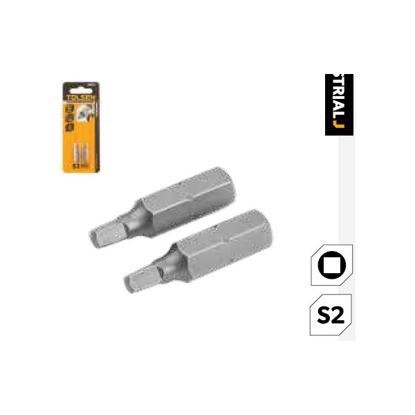Screw Bit Set Pk2 S2x25mm S2 Ind Steel Indust. TOLSEN