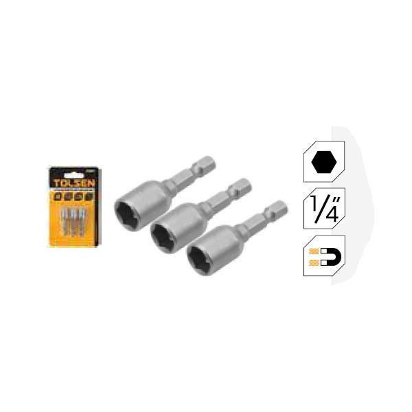 Screw Bit Holder Magnetic 3Pc 5/16 x 48 (Tek Screw) TOLSEN